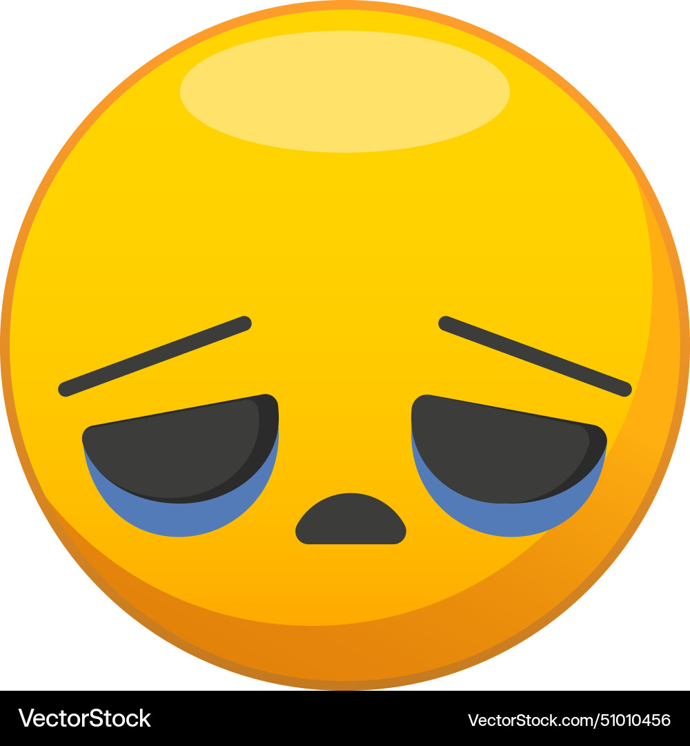 A yellow depressed face Royalty Free Vector Image