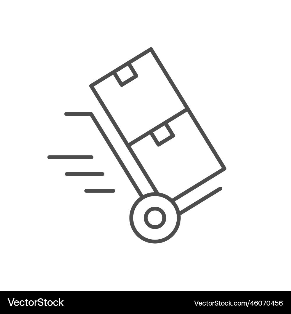 Boxes moving line outline icon Royalty Free Vector Image