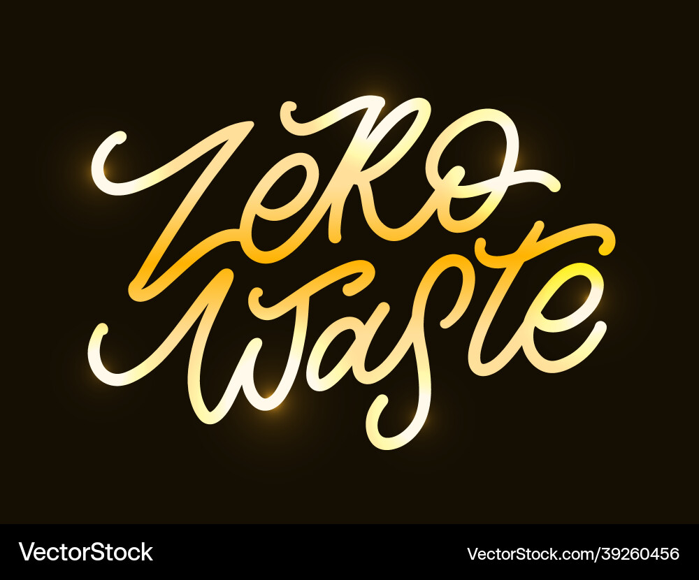 Concept zero waste handwritten text title sign Vector Image