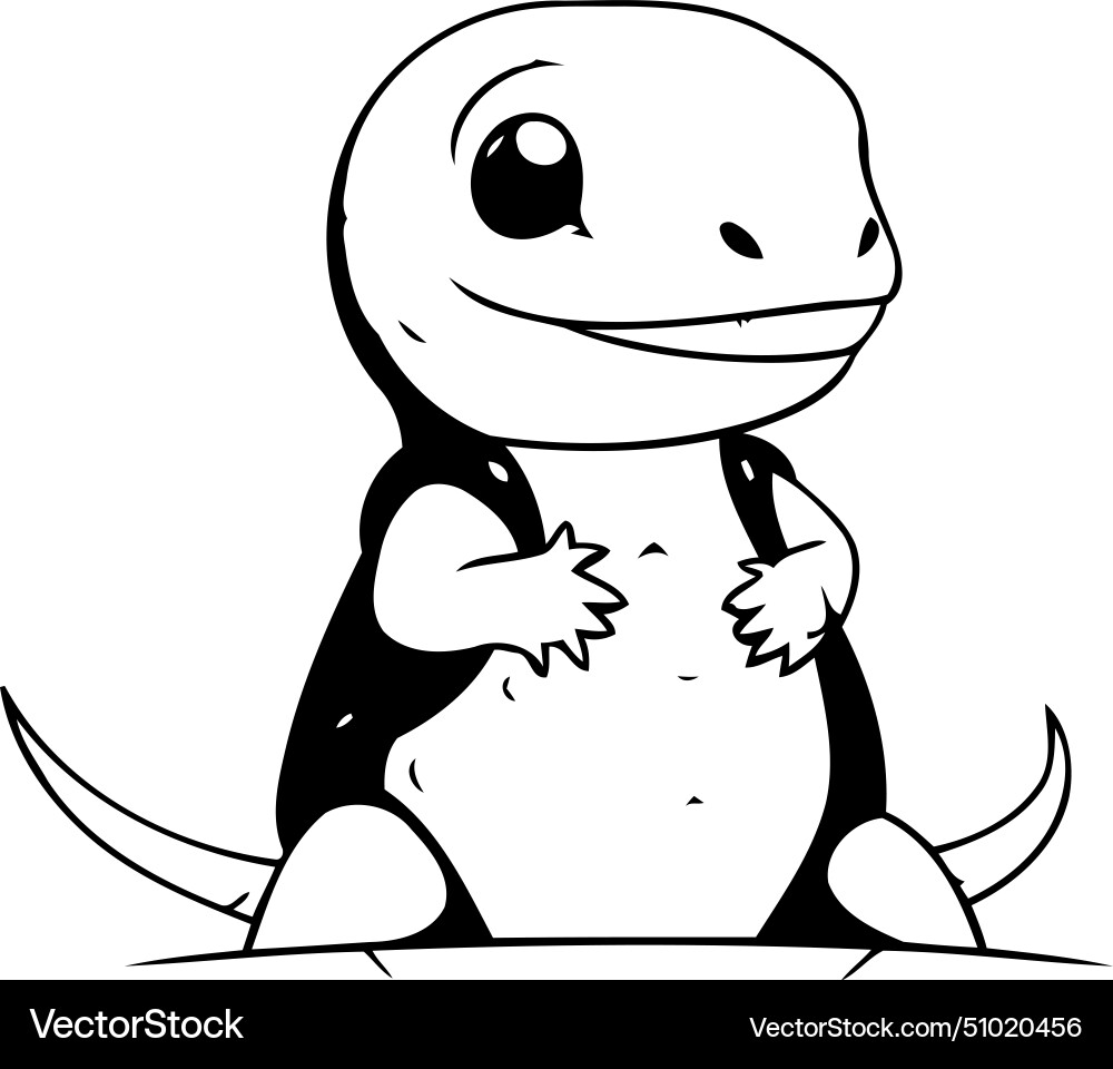 Cute little lizard with backpack in cartoon style Vector Image