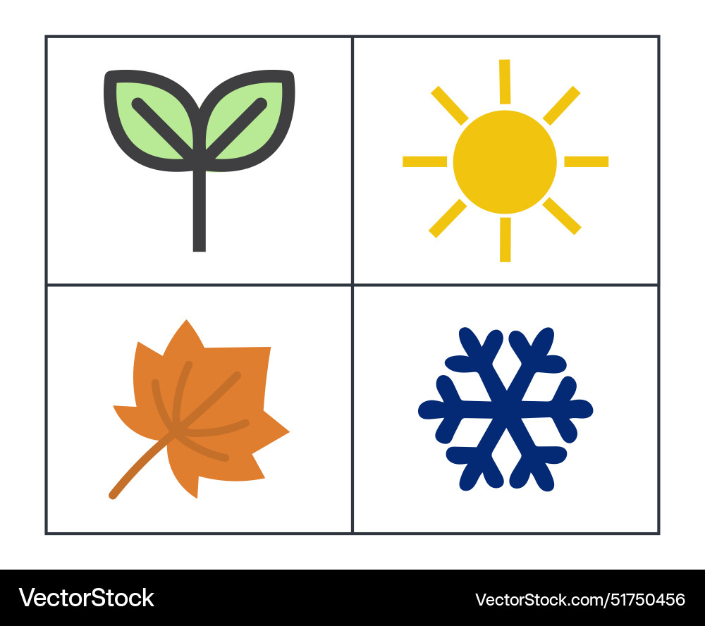 Four seasons symbol colorful Royalty Free Vector Image