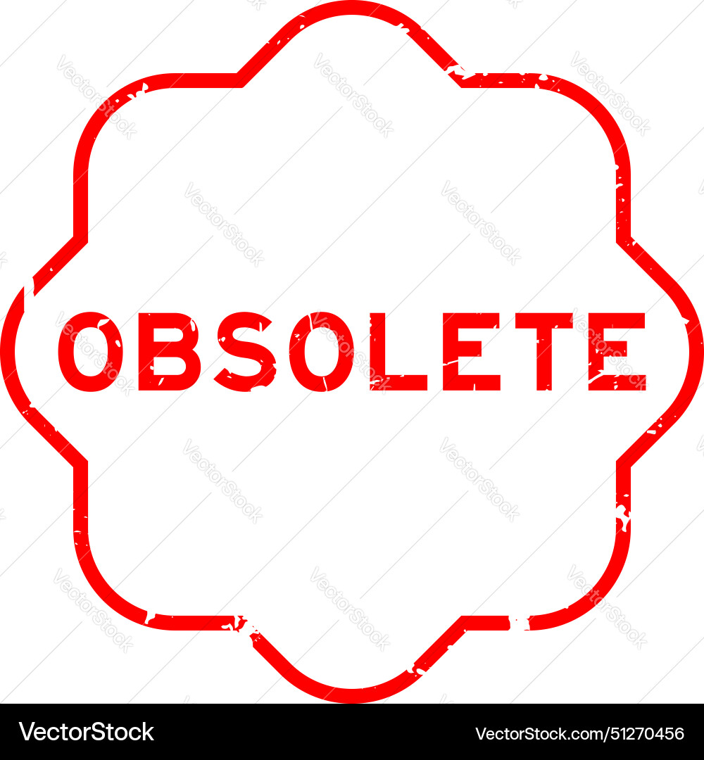 Grunge red obsolete word rubber seal stamp Vector Image