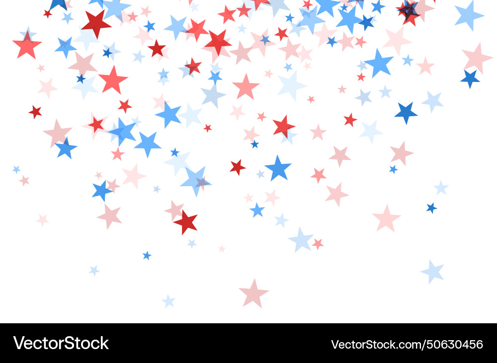 Patriotic star cascade on white Royalty Free Vector Image