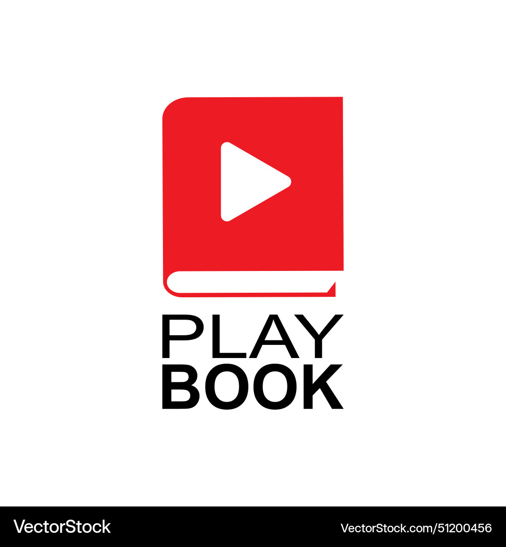 Play book logo design template Royalty Free Vector Image