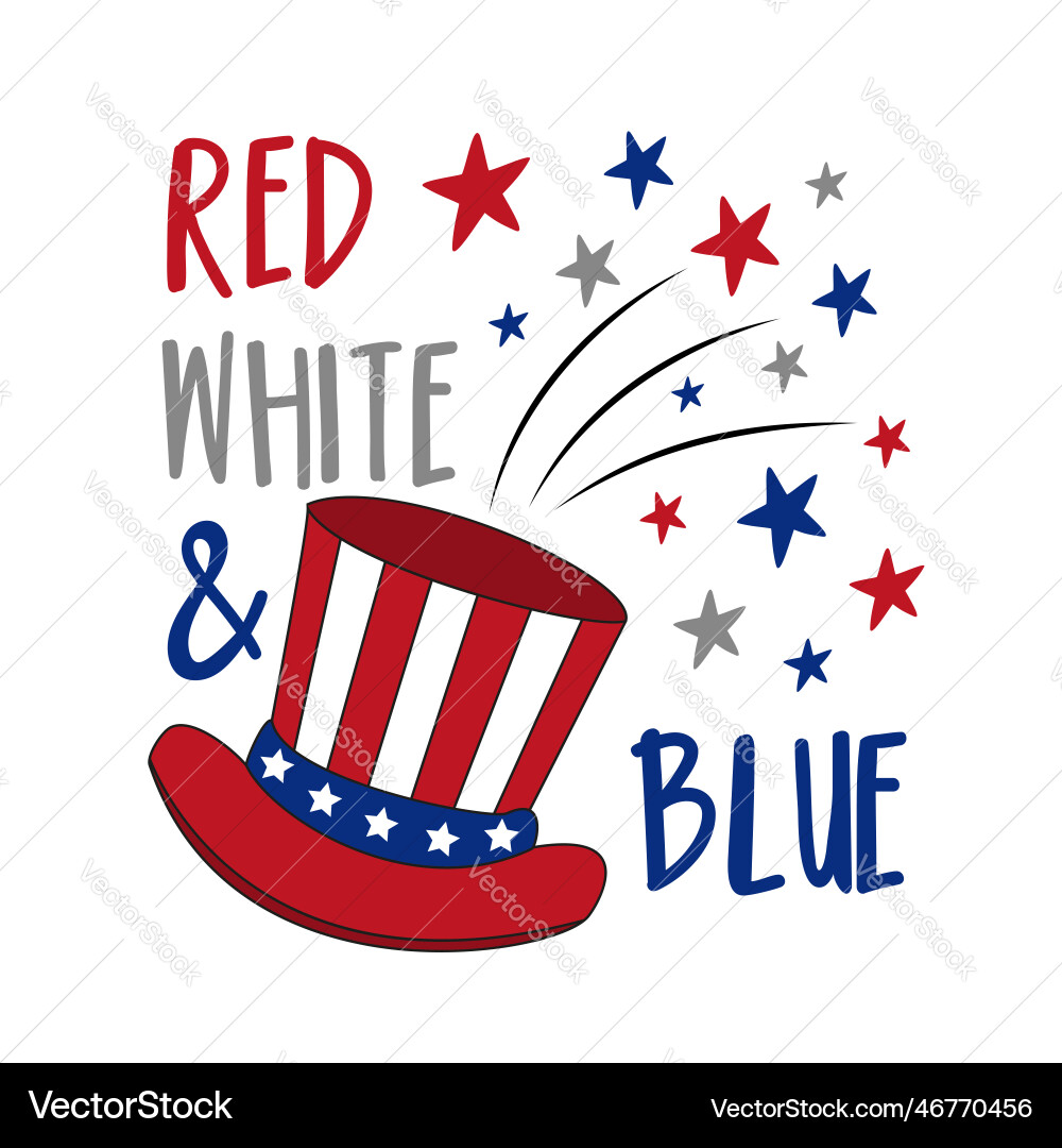 Red, White & Blue - Uncle Sam Holiday Vector Image