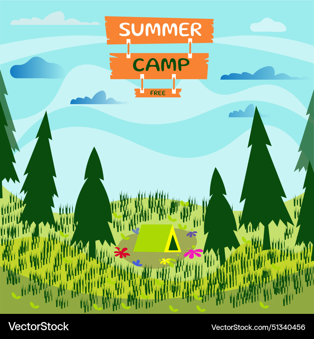 Summer camp Royalty Free Vector Image - VectorStock