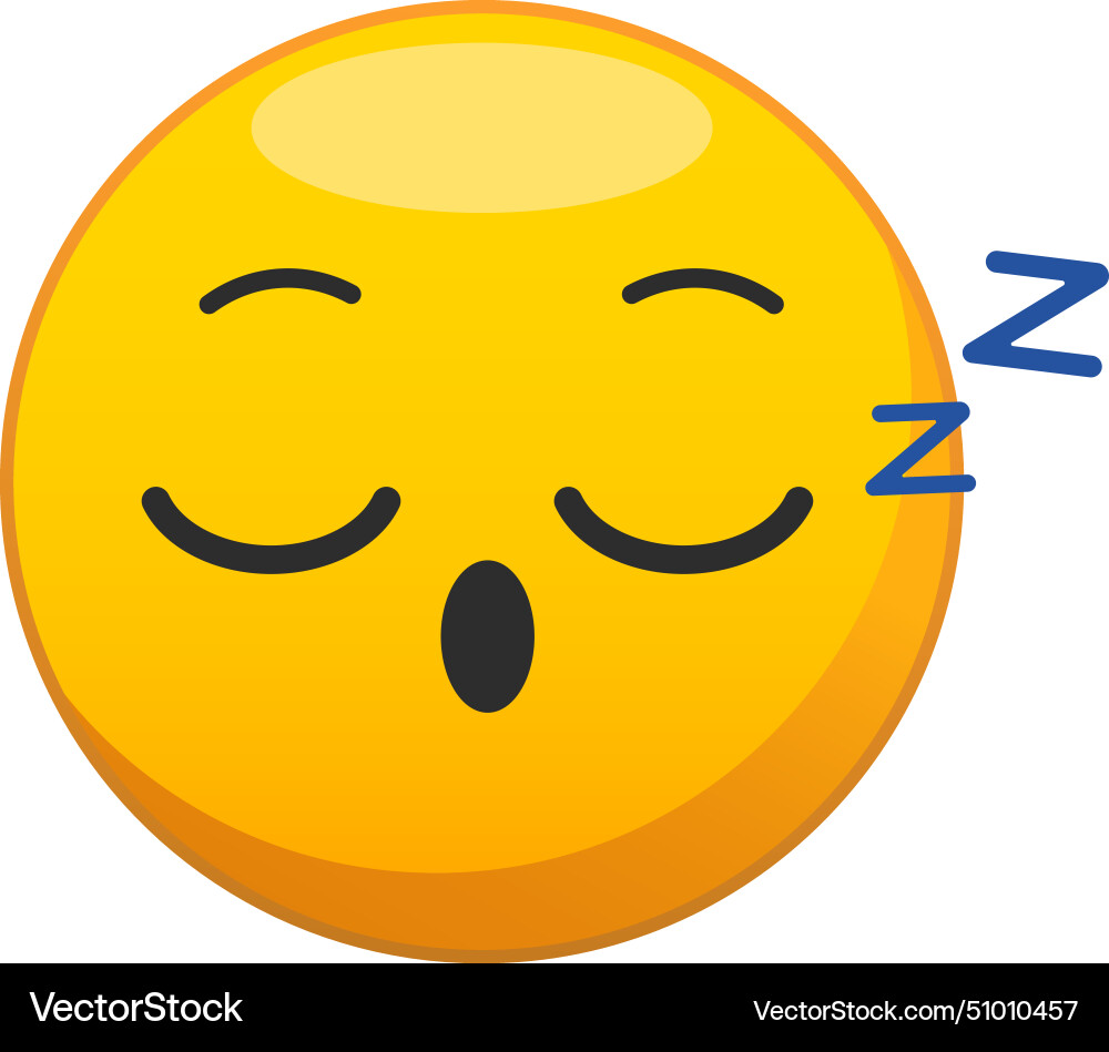 A yellow sleepy face Royalty Free Vector Image