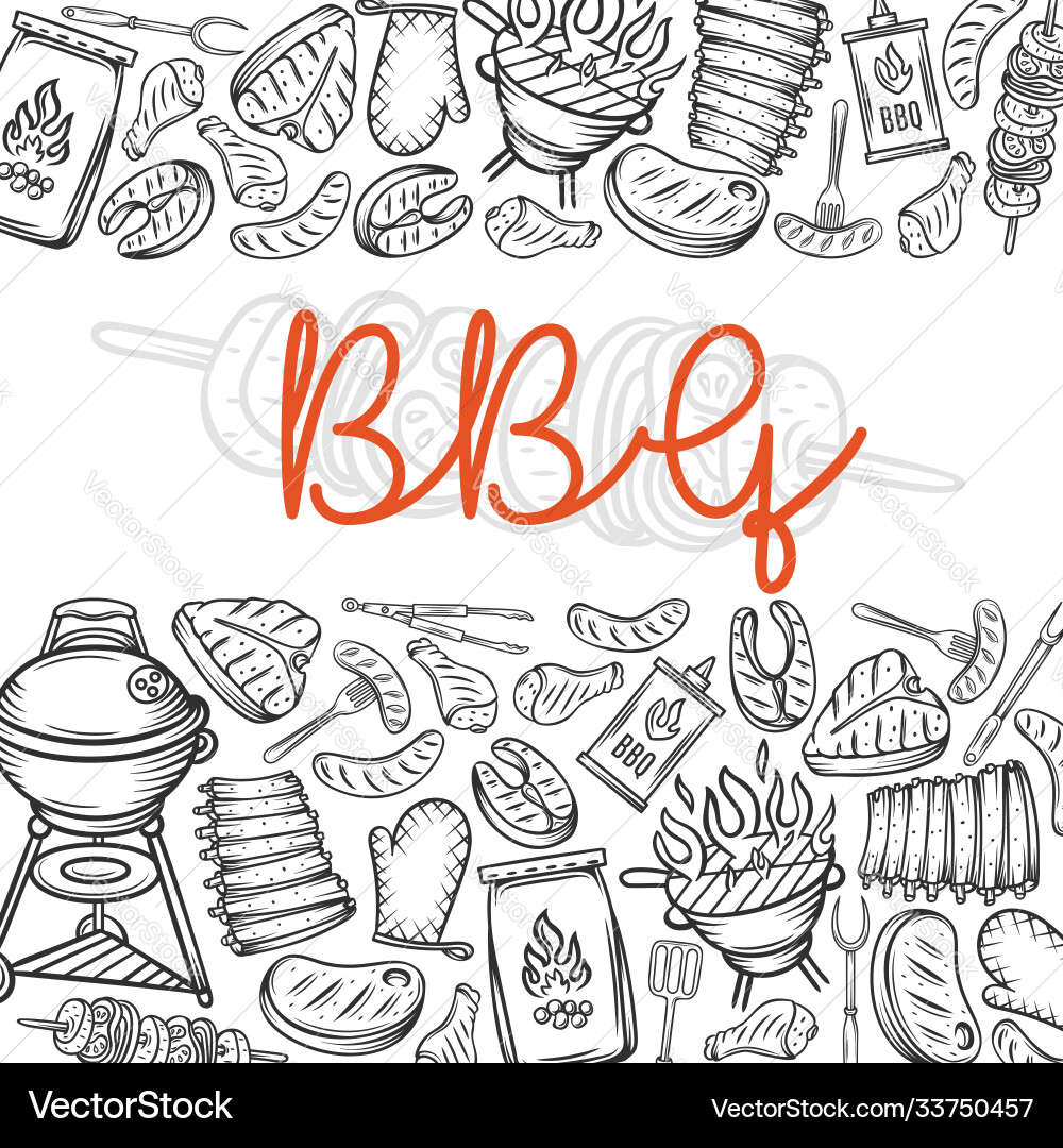 Barbecue page layout Royalty Free Vector Image