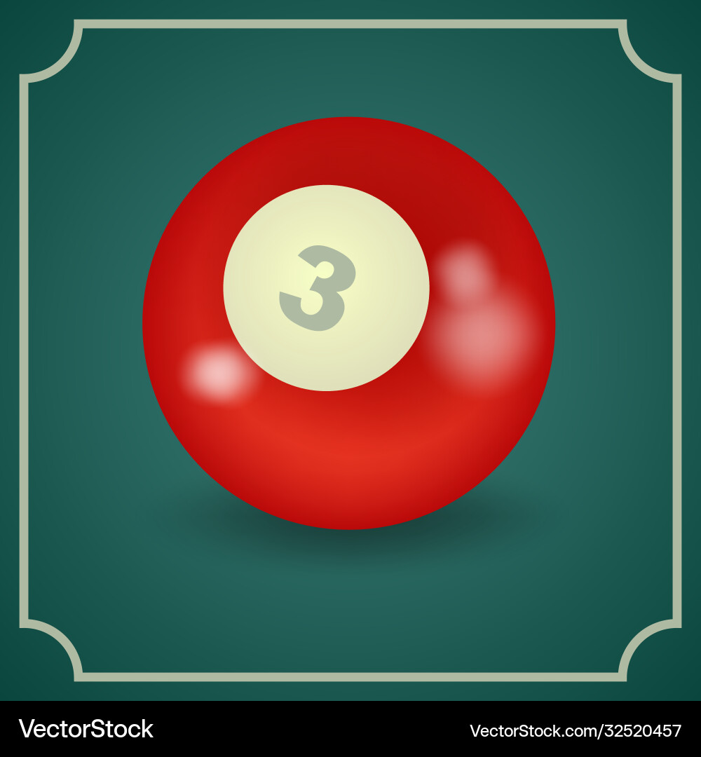 Billiard ball - realistic design Royalty Free Vector Image