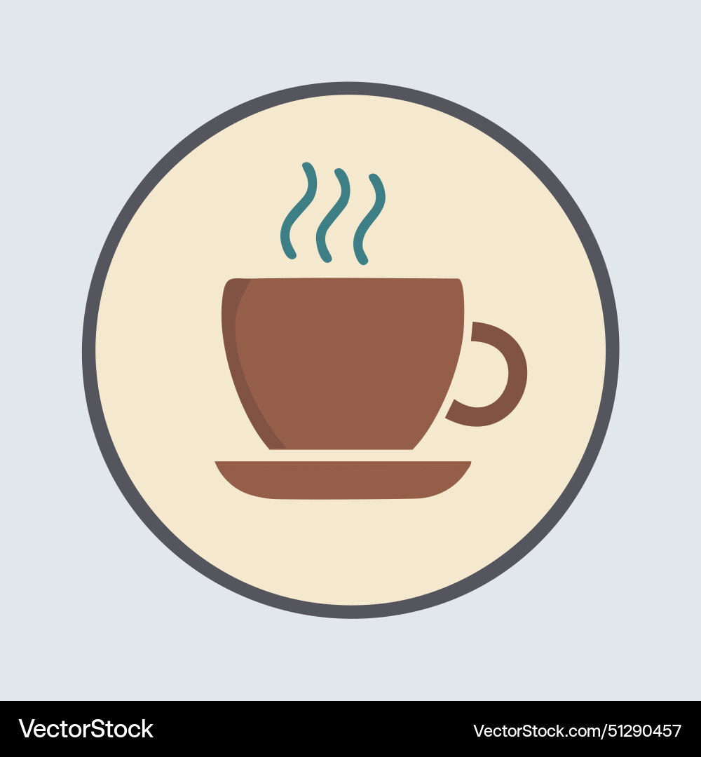 Coffee cup icon flat design style Royalty Free Vector Image