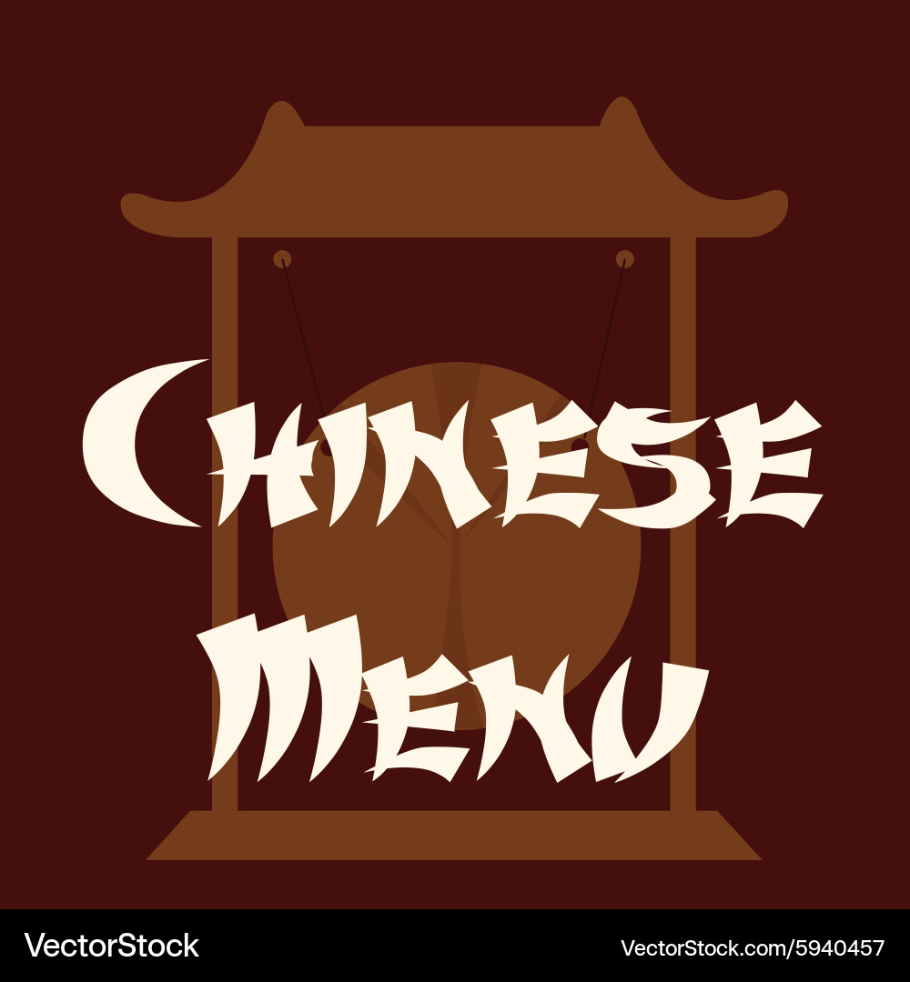 Colored chinese menu design with text Royalty Free Vector