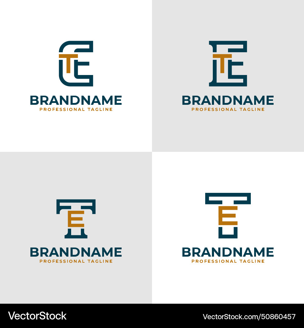Elegant letters et and te monogram logo suitable Vector Image