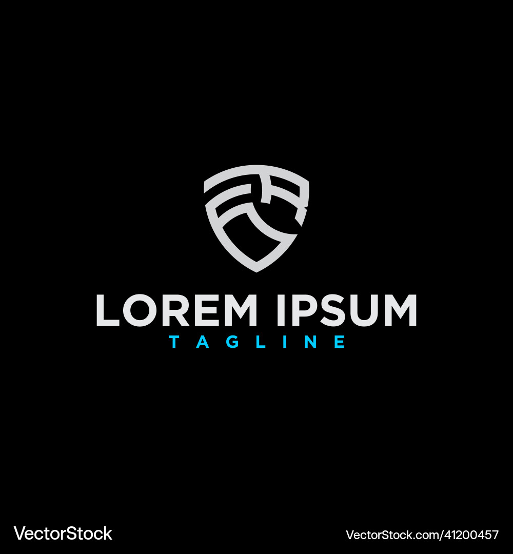 Gr or rg shield logo design Royalty Free Vector Image