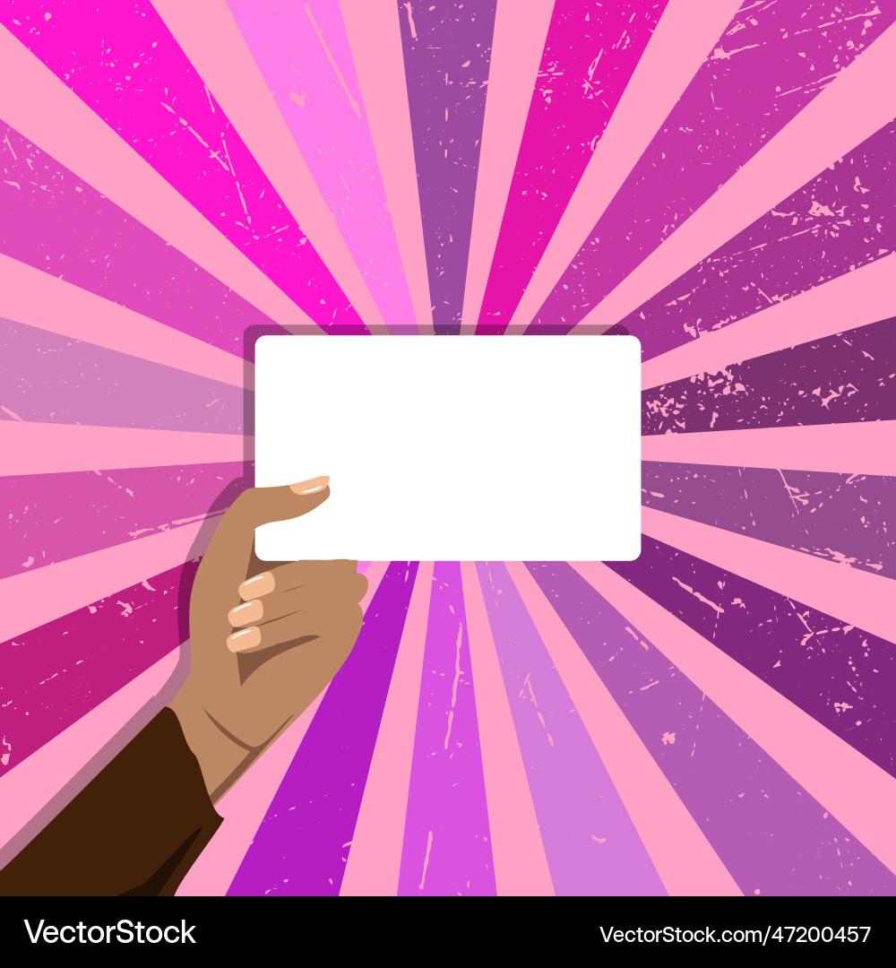 Hand and card Royalty Free Vector Image - VectorStock