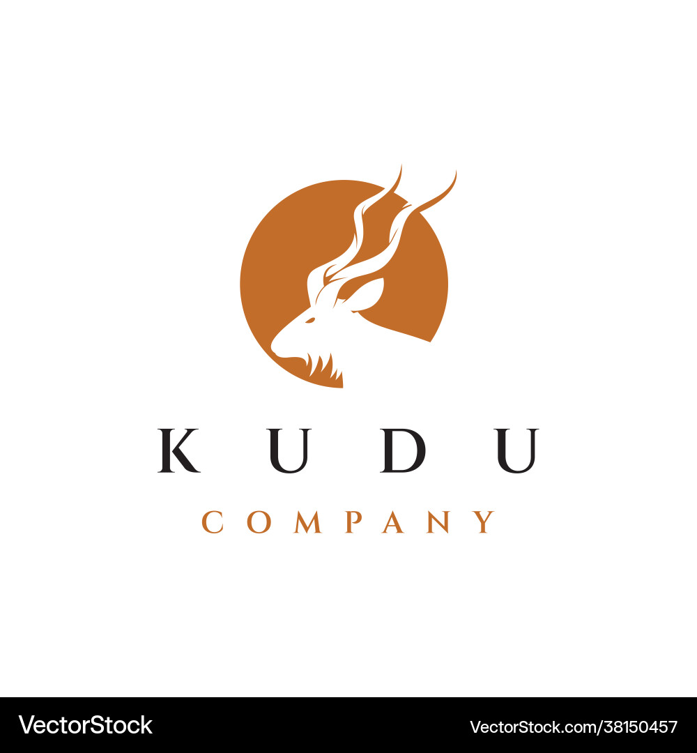 Kudu Horn Logo - African Wildlife Royalty Free Vector Image