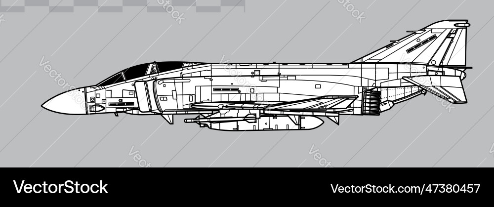 McDonnell Douglas F-4 Phantom II Royalty Free Vector Image