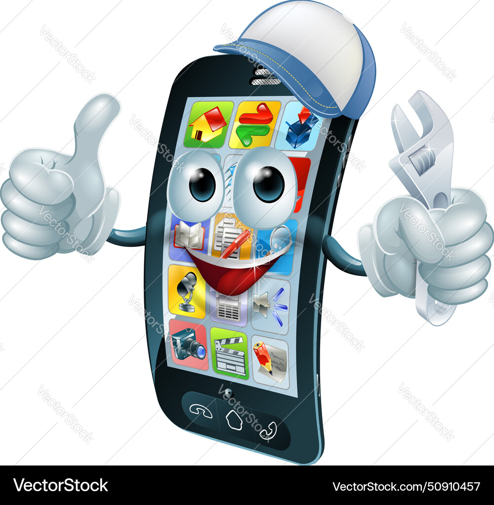 Mobile phone repair character Royalty Free Vector Image