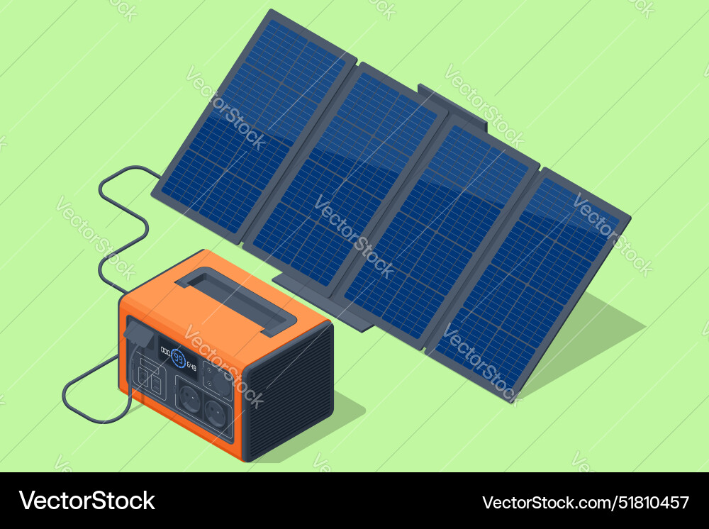 Portable Solar Home Battery System Royalty Free Vector Image
