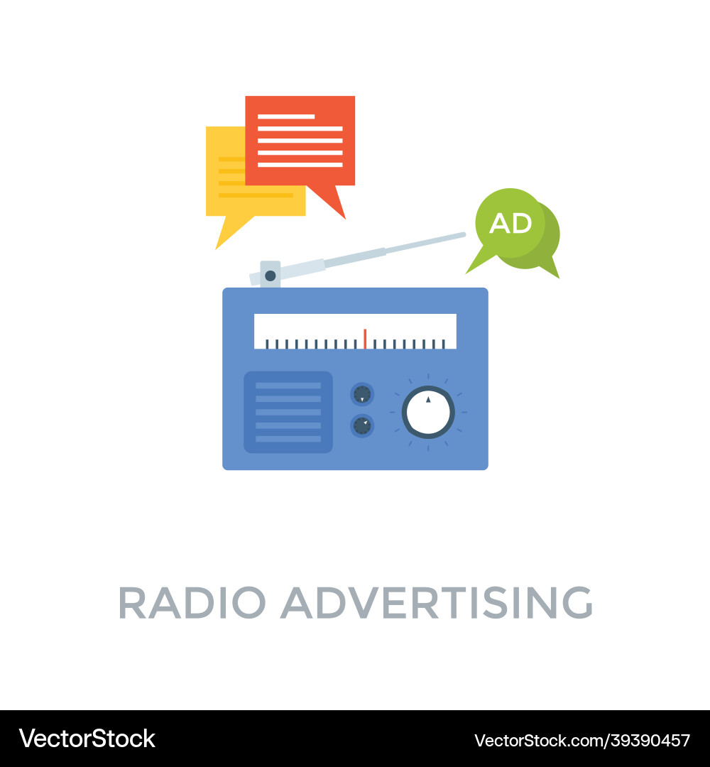 Radio advertising Royalty Free Vector Image - VectorStock