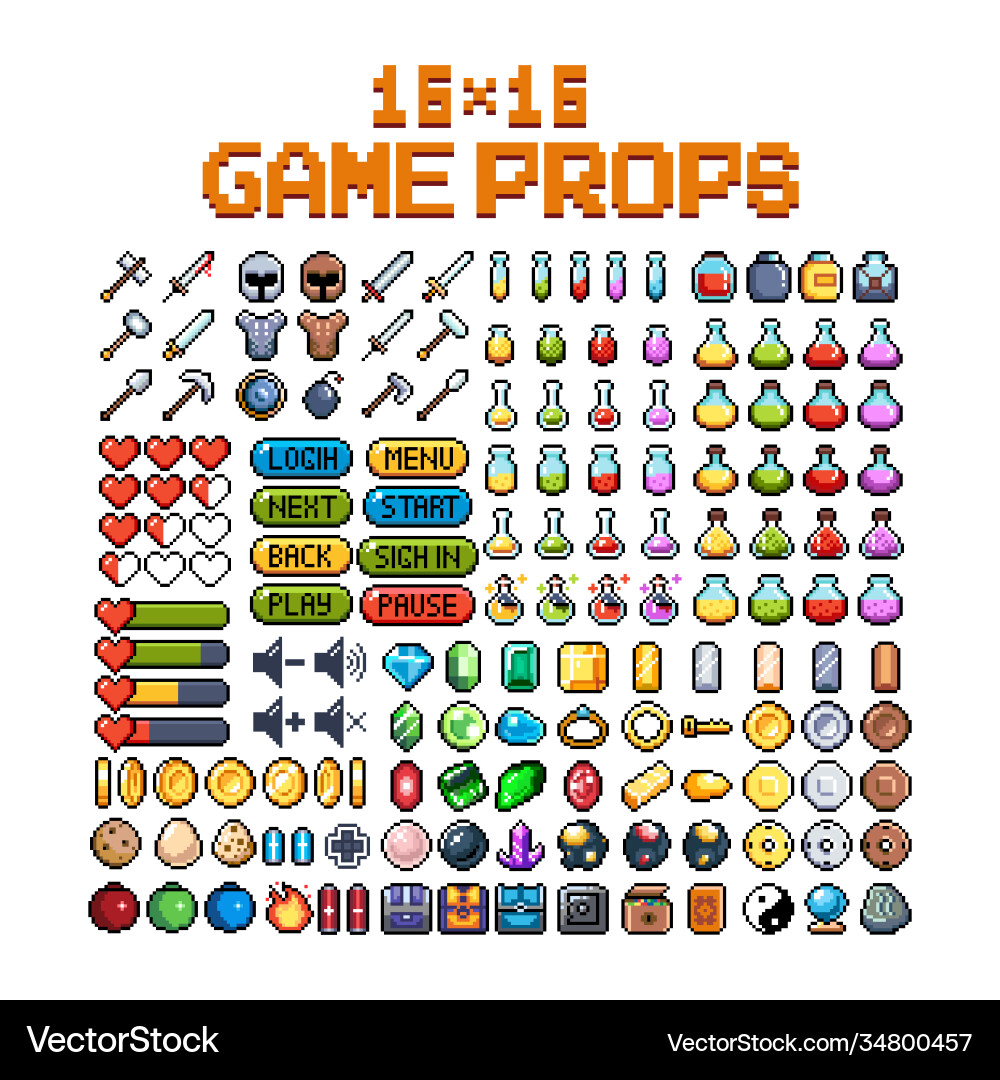 8 Bit Video Game Icons