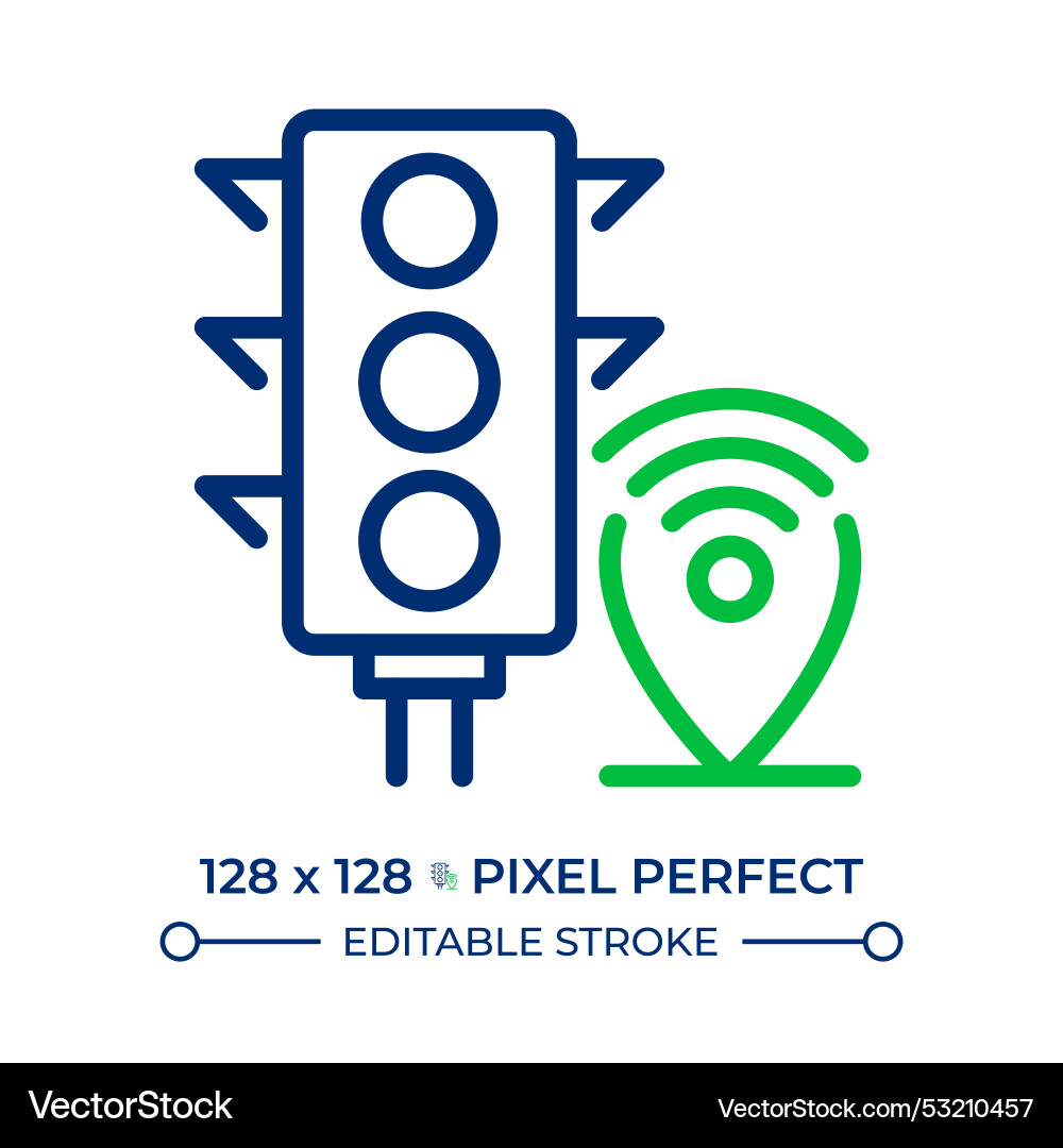 Traffic management systems two color line icon Vector Image