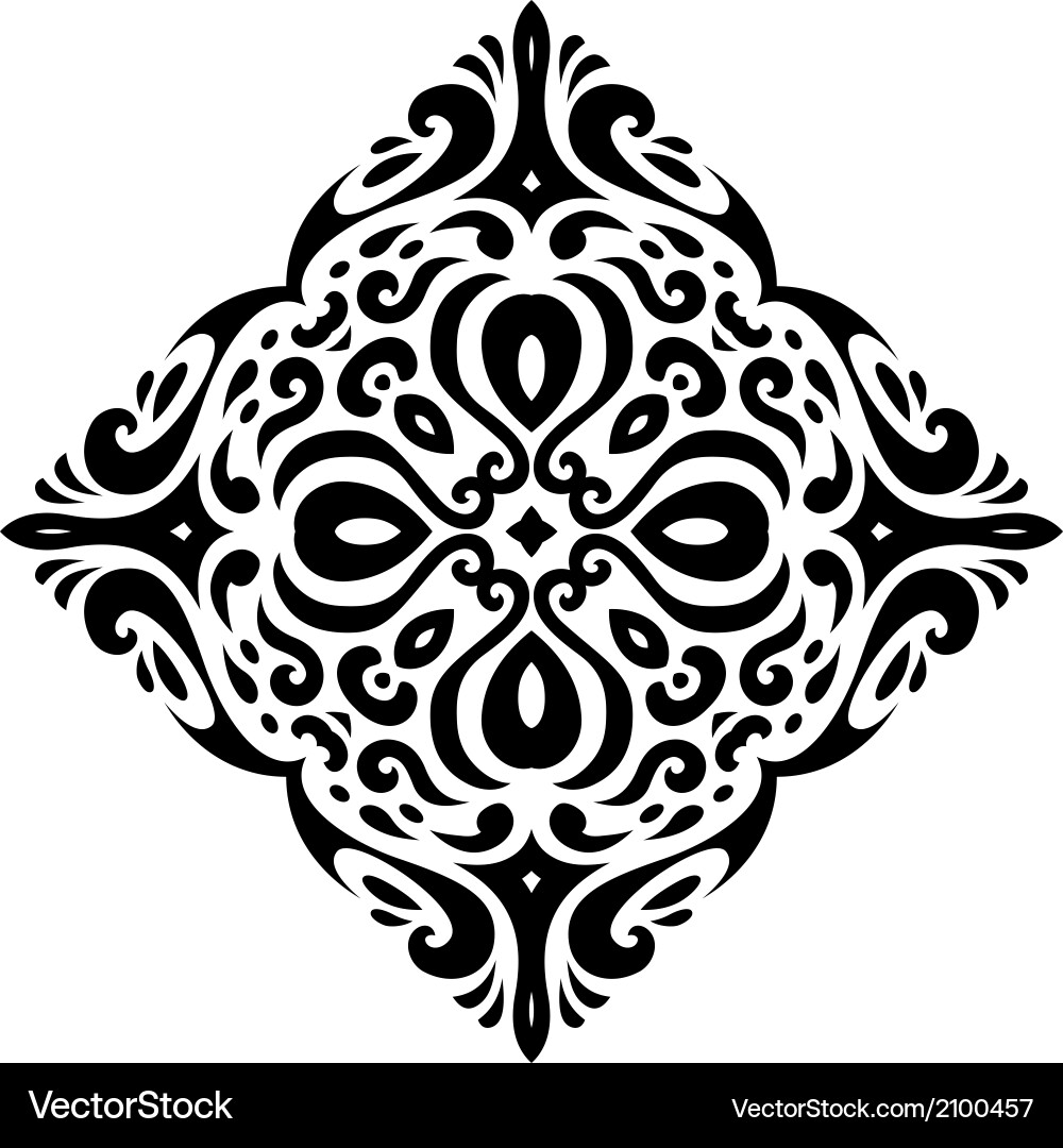 Tribal tattoo square shape Royalty Free Vector Image