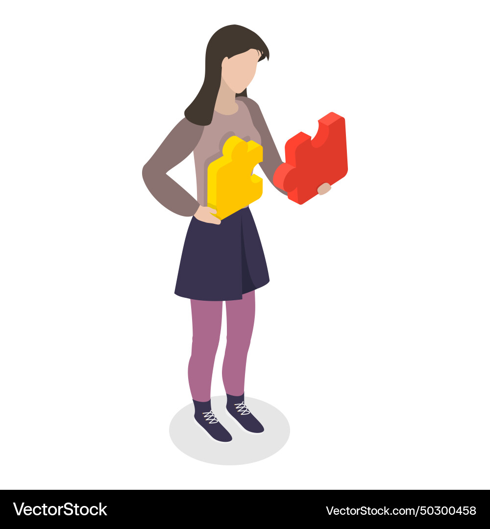 3d isometric flat of fixing Royalty Free Vector Image