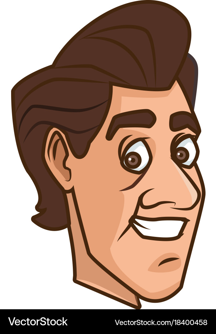 Adult man face cartoon Royalty Free Vector Image