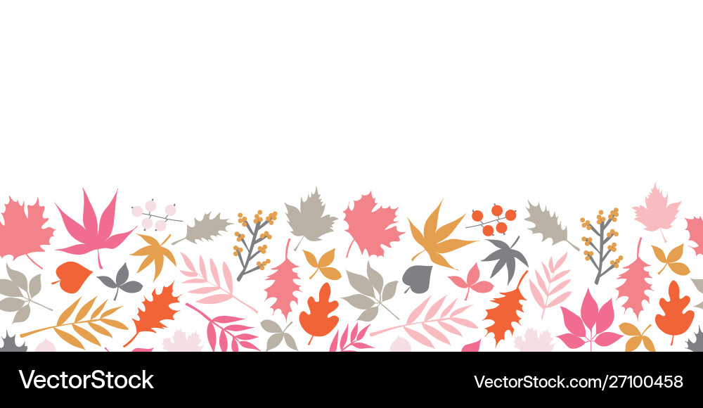 Autumn leaves seamless border scandinavian Vector Image