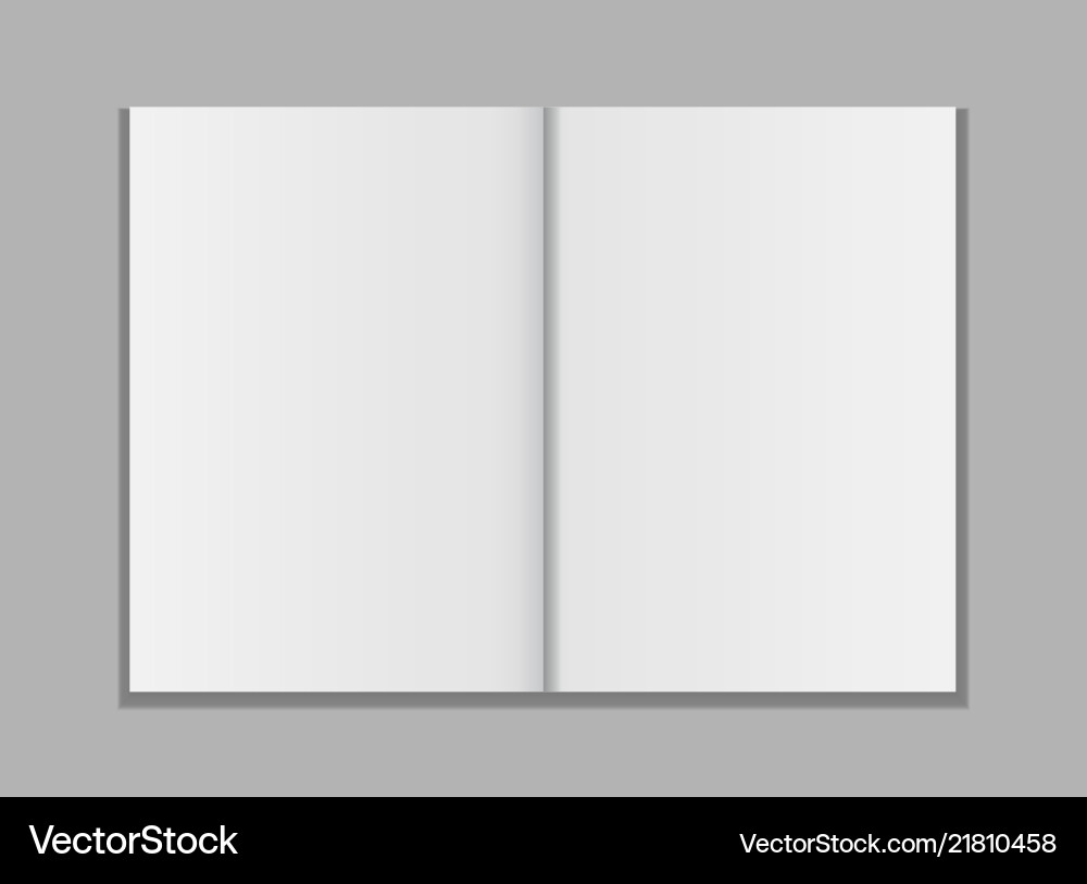 Blank open magazine template Royalty Free Vector Image