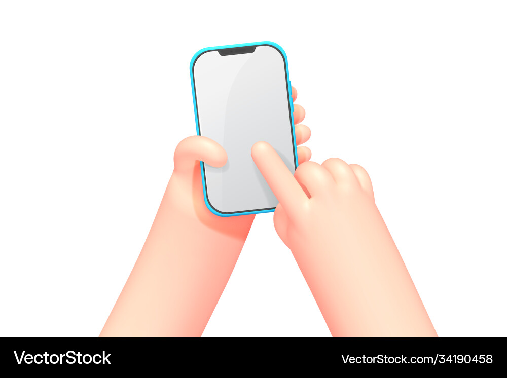 Cartoon Hands Scrolling on Smartphone Royalty Free Vector