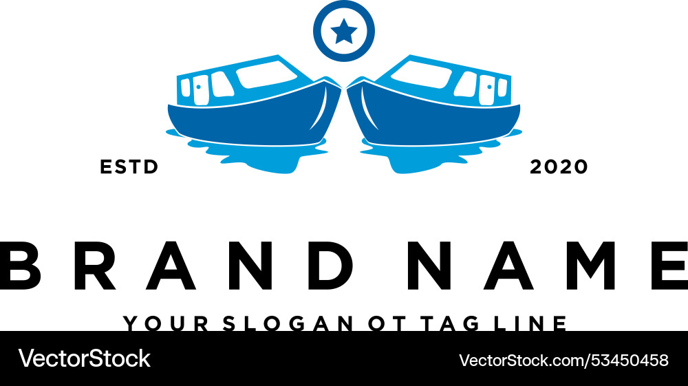 Creative ship logo design Royalty Free Vector Image