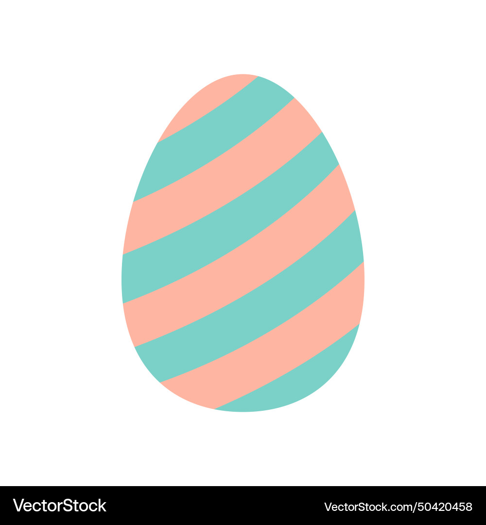 Cute easter egg flat Royalty Free Vector Image