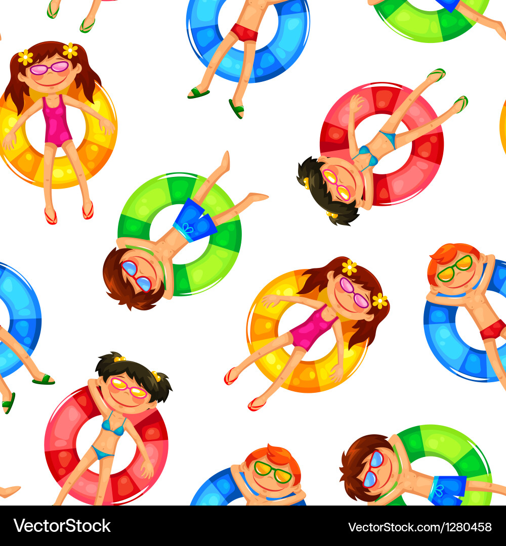 Floating kids pattern Royalty Free Vector Image
