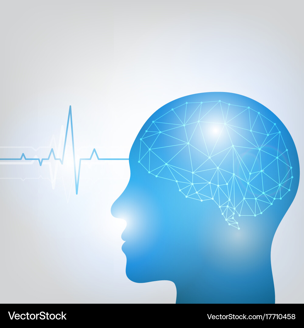 Human head and brain Royalty Free Vector Image