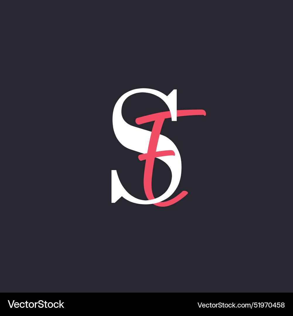 Letter se logo perfectly blended initials Vector Image