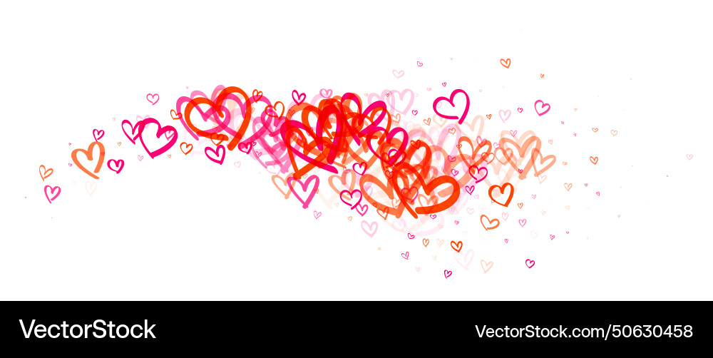 Loving hearts dynamic trail Royalty Free Vector Image
