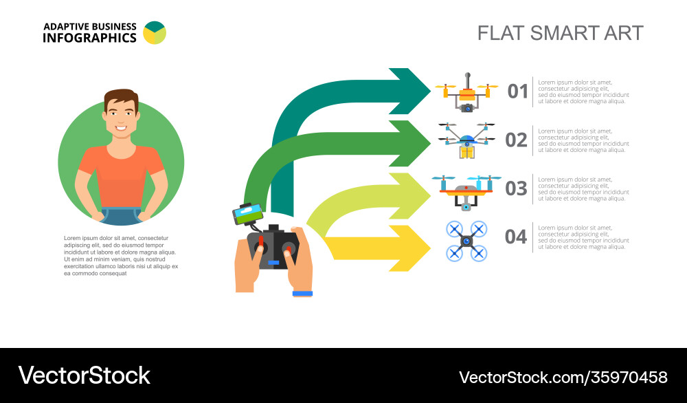 Option chart slide template Royalty Free Vector Image