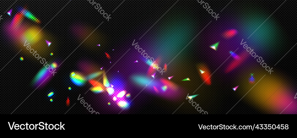 Overlay rainbow effect crystal light refraction Vector Image