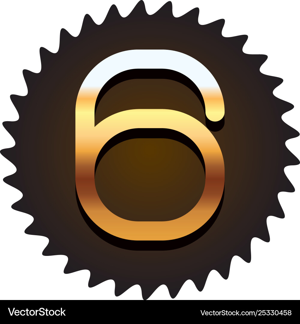 Six font number Royalty Free Vector Image - VectorStock
