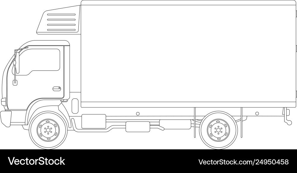 Truck commercial lining draw Royalty Free Vector Image