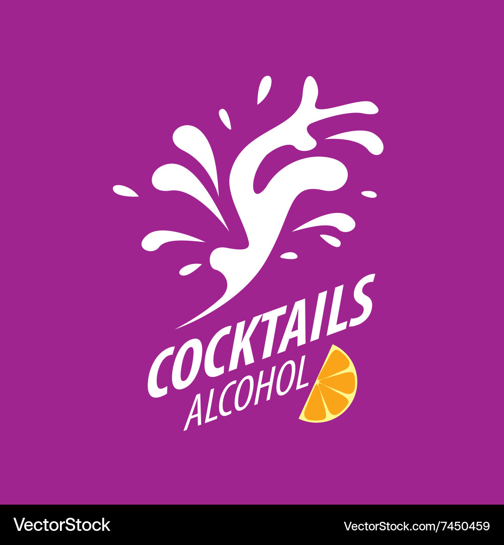 Alcoholic cocktails logo Royalty Free Vector Image