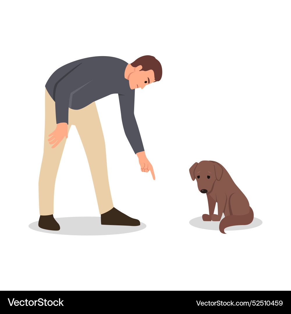Being angry at pet concept young aggressive Vector Image