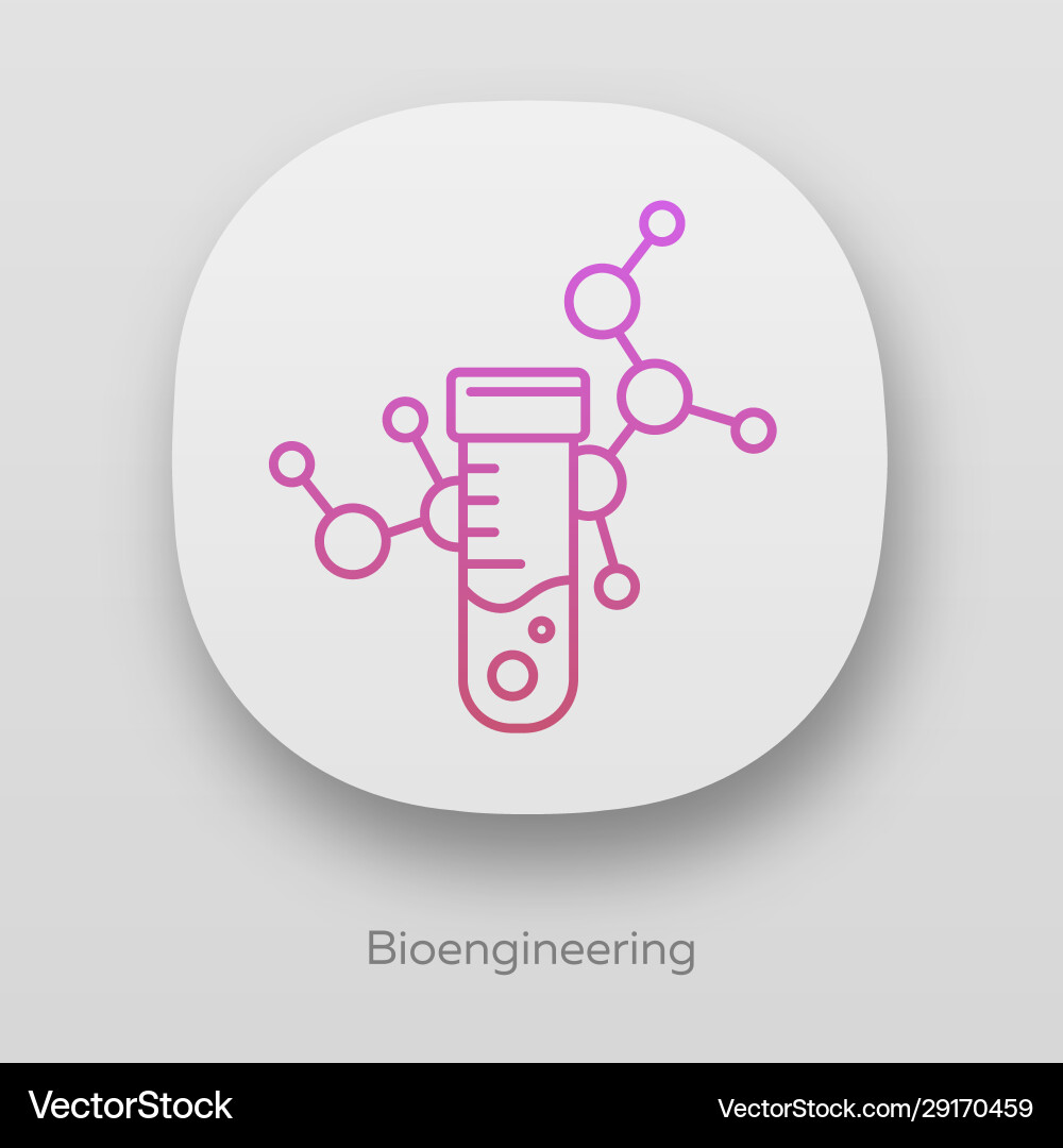Bioengineering app icon biological engineering Vector Image