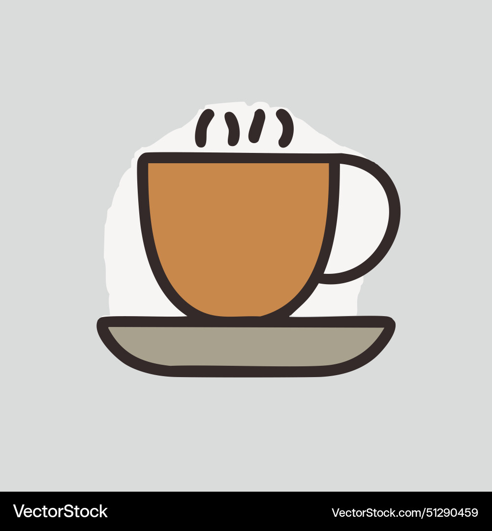 Coffee cup flat icon art Royalty Free Vector Image