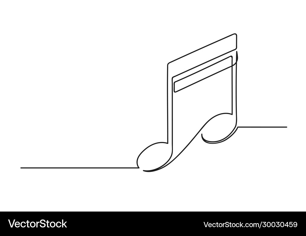 Kontinuierliche eine Linie die eine Noten Vektorbild