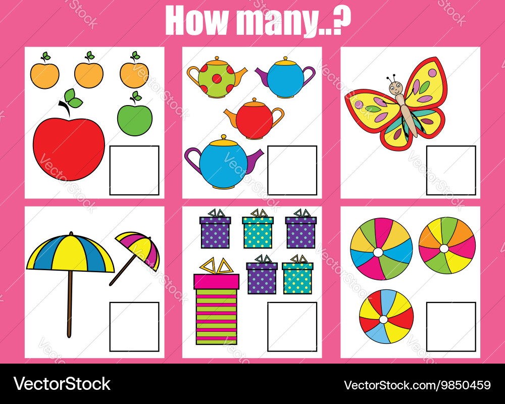 Counting educational children game kids activity Vector Image