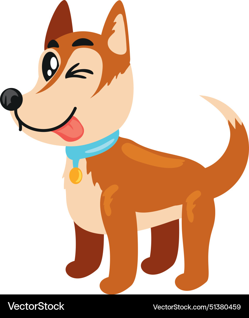 Funny dog standing Royalty Free Vector Image - VectorStock