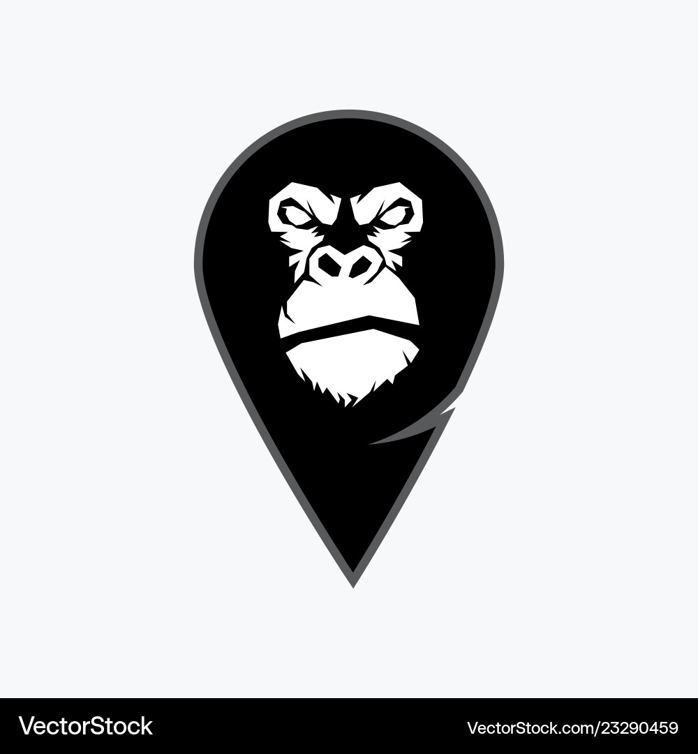 Monkey location icon Royalty Free Vector Image