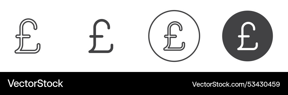 Pound icon thin line Royalty Free Vector Image